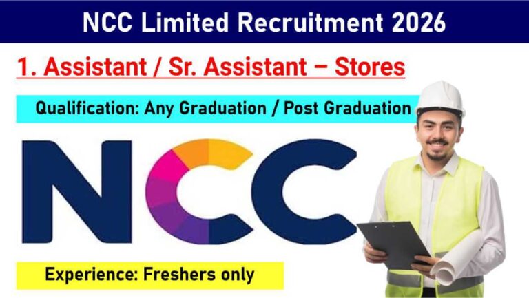 NCC Limited Hiring 2026 | Freshers Only | Assistant Stores Jobs ...