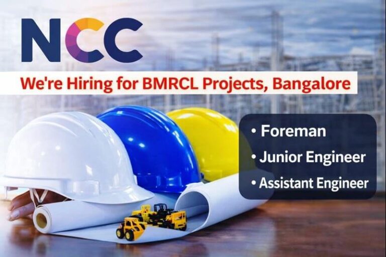 NCC Limited Vacancy | Foreman, Junior Engineer, Assistant Engineer